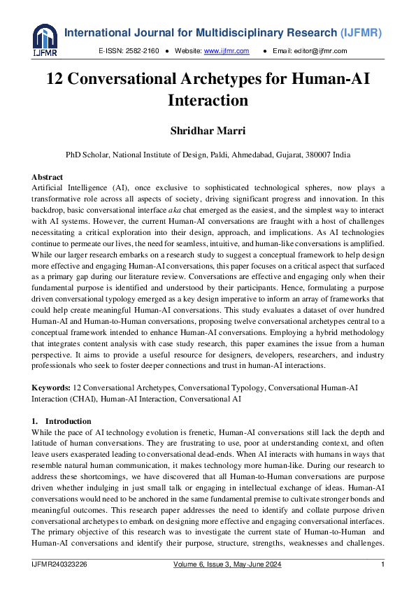 (PDF) 12 Conversational Archetypes for Human-AI Interaction