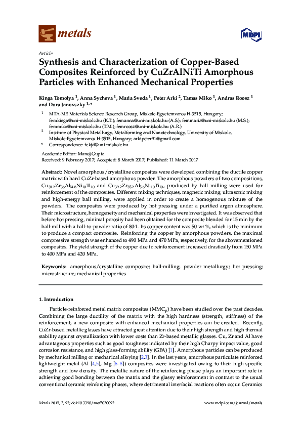 (PDF) Synthesis and characterization of copper-based spinel ferrites ...