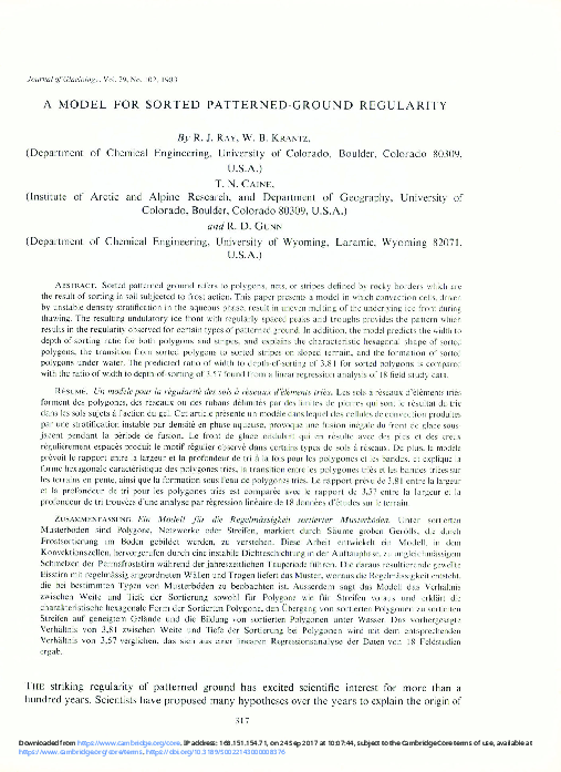 (PDF) A Model for Sorted Patterned-Ground Regularity