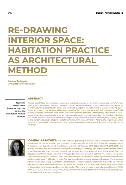 (PDF) Re-drawing interior space: habitation practice as architectural ...