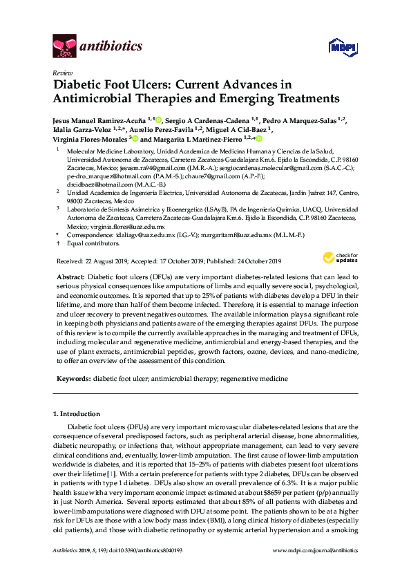 (PDF) Diabetic Foot Ulcers: Current Advances in Antimicrobial Therapies ...