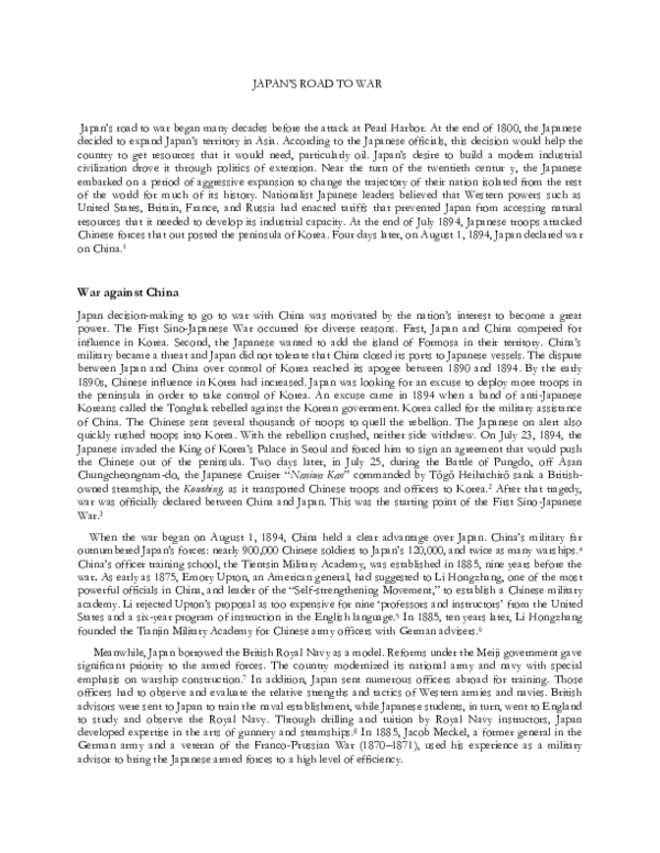 (PDF) JAPAN'S ROAD TO WAR