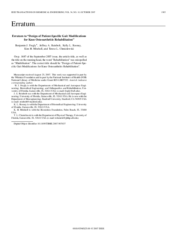 (PDF) Erratum to "Design of patient-specific gait modifications for ...