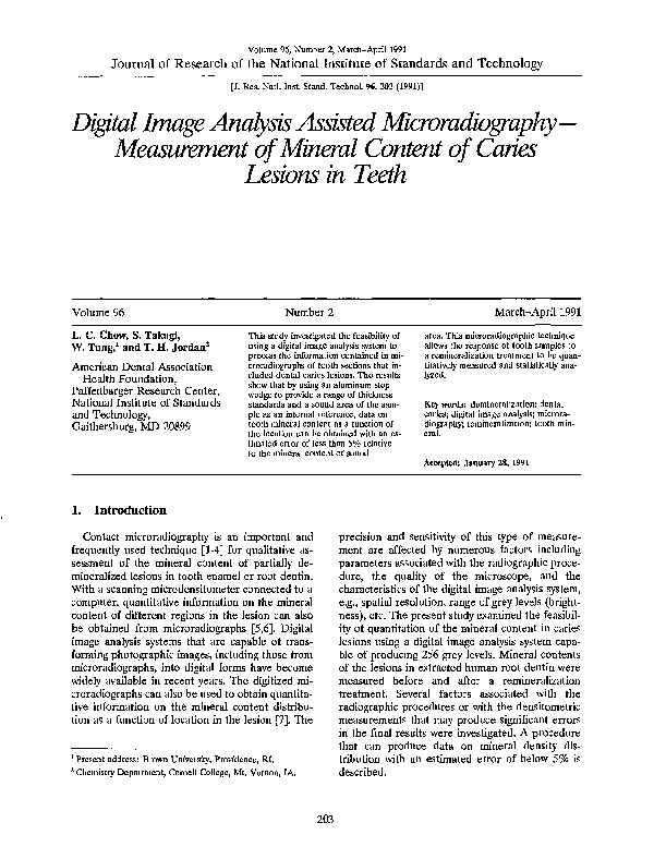 (PDF) Digital image analysis assisted microradiography - measurement of ...