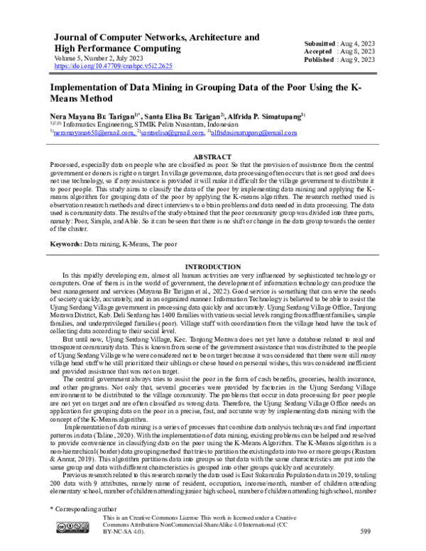 (PDF) Implementation of Data Mining in Grouping Data of the Poor Using the K-Means Method