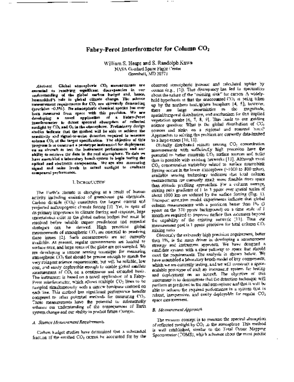 (PDF) Fabry-Perot Interferometer for Column CO2