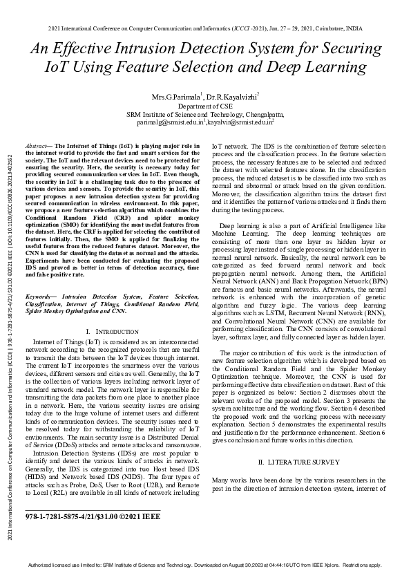 (PDF) An Effective Intrusion Detection System for Securing IoT Using ... (PDF) An Effective Intrusion Detection System for Securing IoT Using ...
