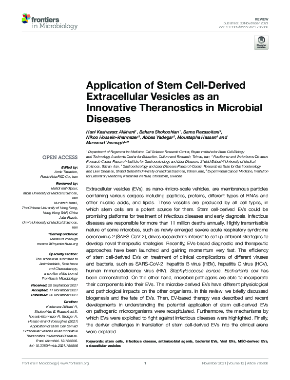 (PDF) Application of Stem Cell-Derived Extracellular Vesicles as an Innovative Theranostics in ...