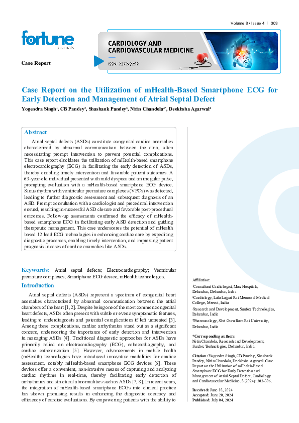 (PDF) Case Report on the Utilization of mHealth-Based Smartphone ECG for Early Detection and ...