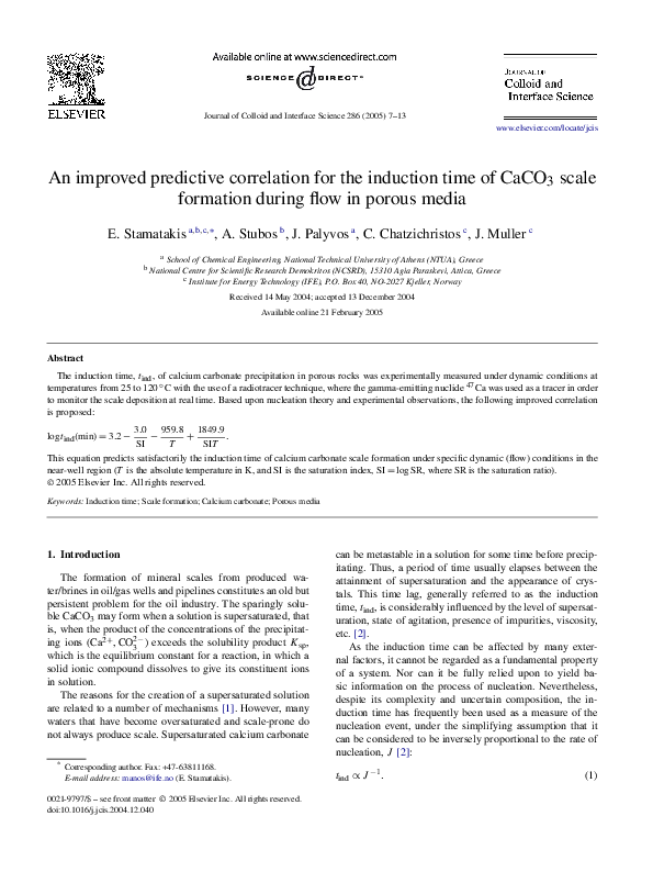 (PDF) An improved predictive correlation for the induction time of ...