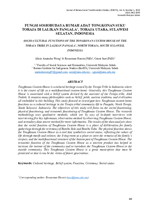 (PDF) Fungsi Sosiobudaya Rumah Adat Tongkonan Suku Toraja DI Lalikan ...