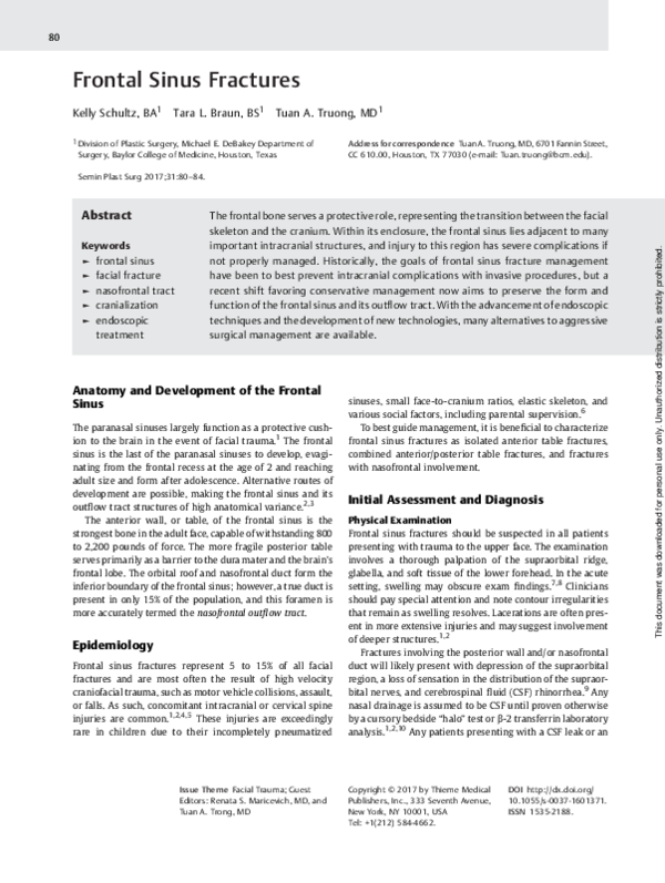 (PDF) Frontal Sinus Fractures
