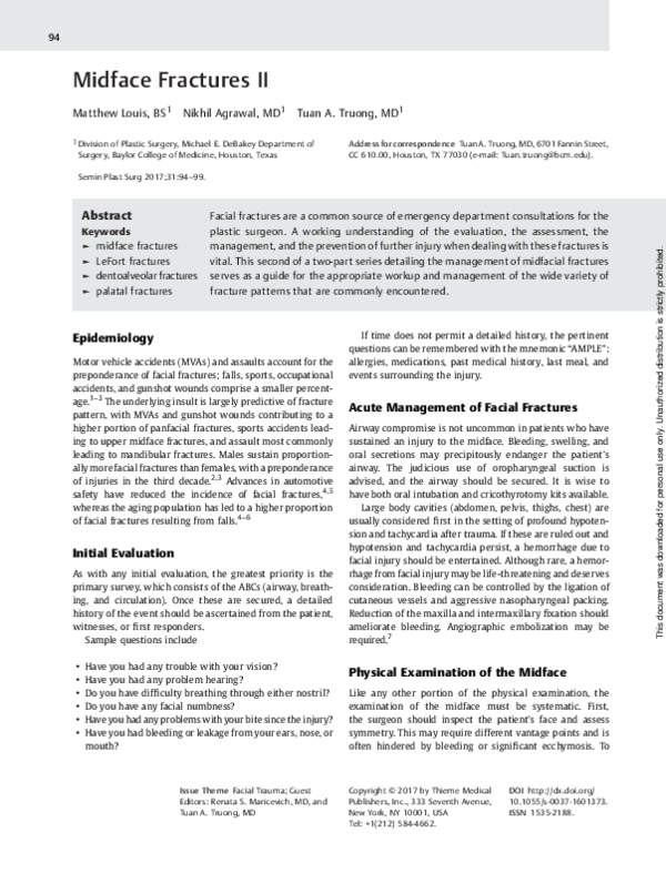 (PDF) Midface Fractures II