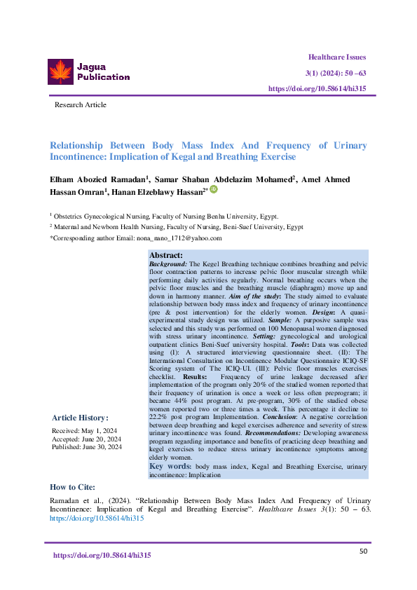 (PDF) Relationship Between Body Mass Index And Frequency of Urinary ...