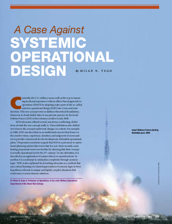 (PDF) A Case Against Systematic Operational Design
