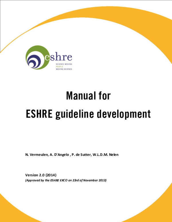 (PDF) Manual for ESHRE guideline development