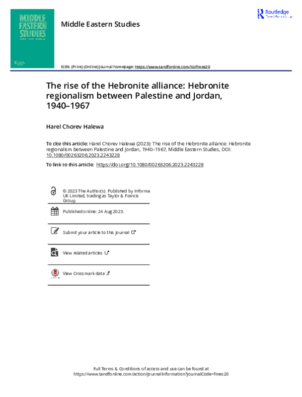 (PDF) Middle Eastern Studies