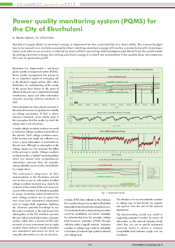 (PDF) Power quality monitoring system (PQMS) for the City of Ekurhuleni