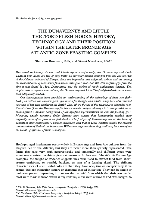 (PDF) The Dunaverney and Little Thetford Flesh-Hooks: History ...