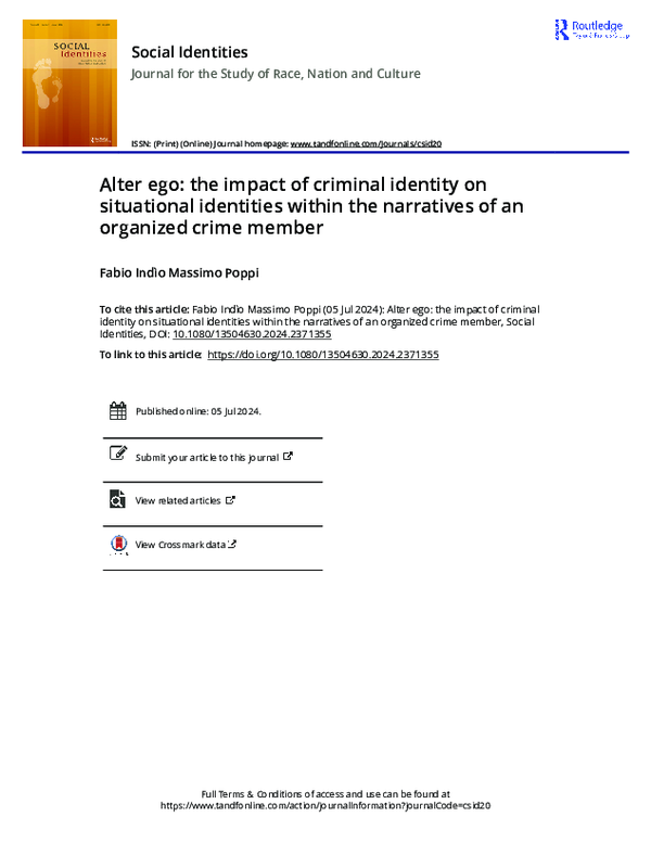 (PDF) Alter ego: The impact of criminal identity on situational ...