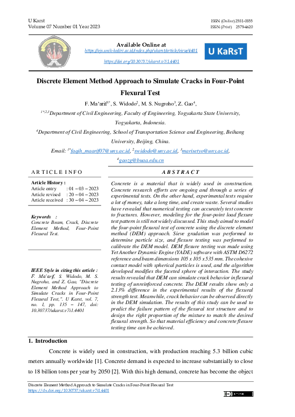 (PDF) Discrete Element Method Approach to Simulate Cracks in Four-Point ...