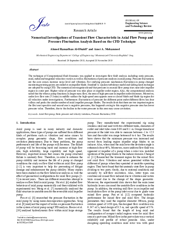 (PDF) Numerical Investigations of Transient Flow Characteristic in ...