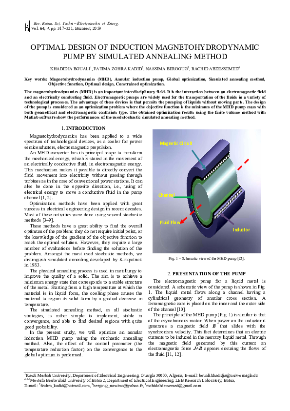 (PDF) Optimal Design of Induction Magnetohydrodynamic Pump by Simulated ...