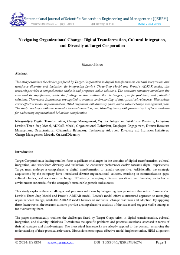 (PDF) Navigating Organizational Change: Digital Transformation ...