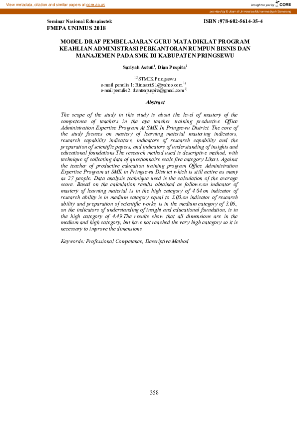 (PDF) Model Draf Pembelajaran Guru Mata Diklat Program Keahlian ...