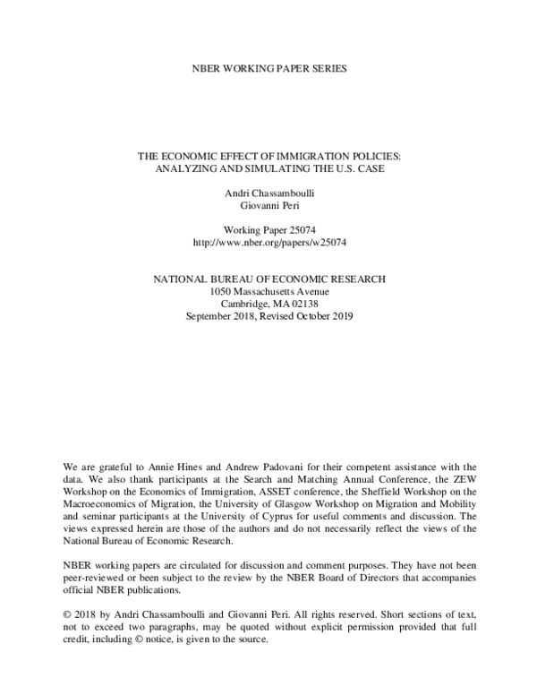 (PDF) The economic effect of immigration policies: analyzing and ...