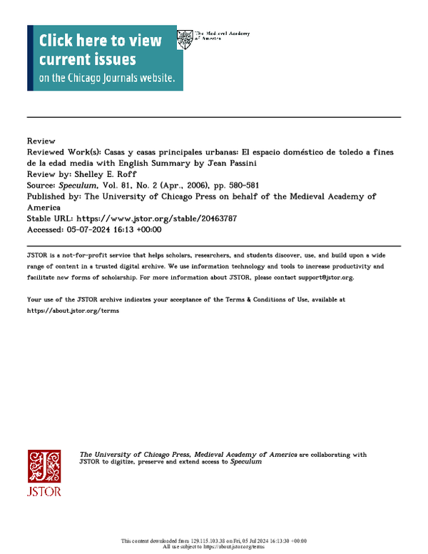 (PDF) Review of Casas y casas principales urbanas: El espacio doméstico ...