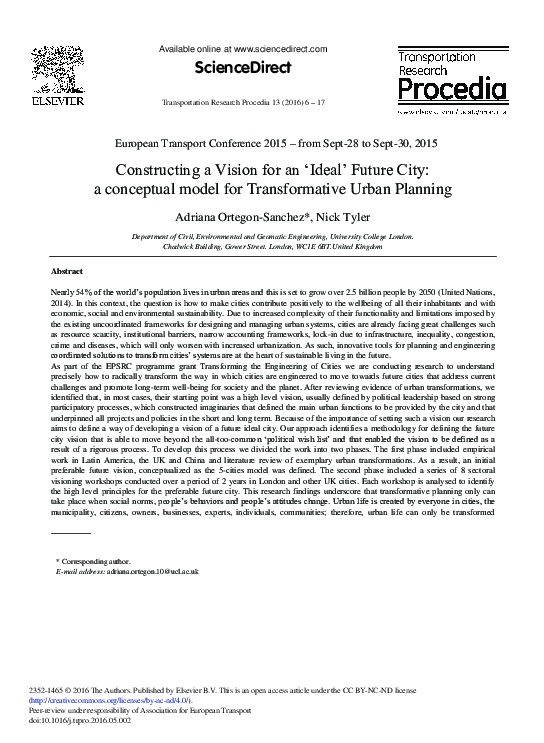 (PDF) Constructing a Vision for an ‘Ideal’ Future City: A Conceptual ...