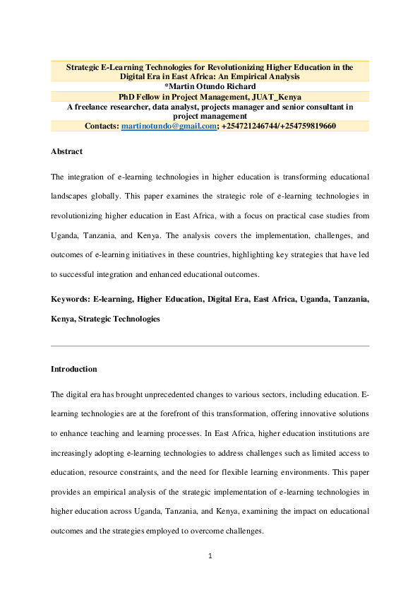(PDF) Strategic E Learning Technologies for Revolutionizing Higher Education in the Digital Era ...
