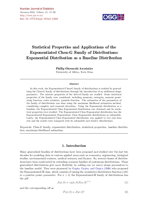 (PDF) Statistical Properties and Applications of the Exponentiated Chen ...