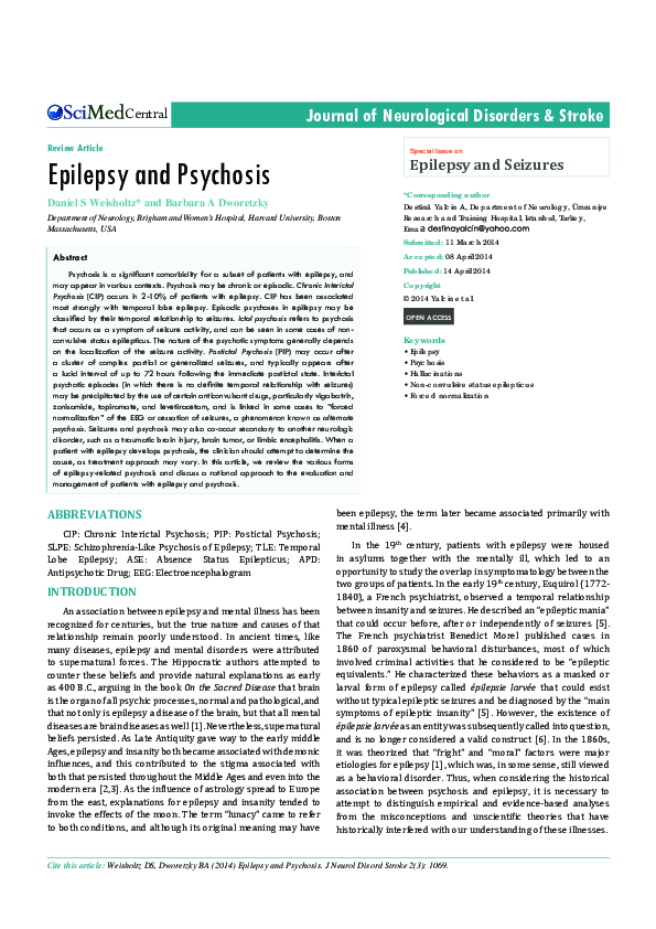 (PDF) Epilepsy and Psychosis