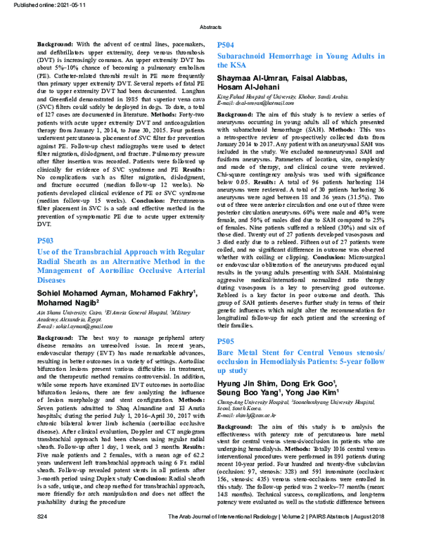 (PDF) Use of the Transbrachial Approach with Regular Radial Sheath as ...