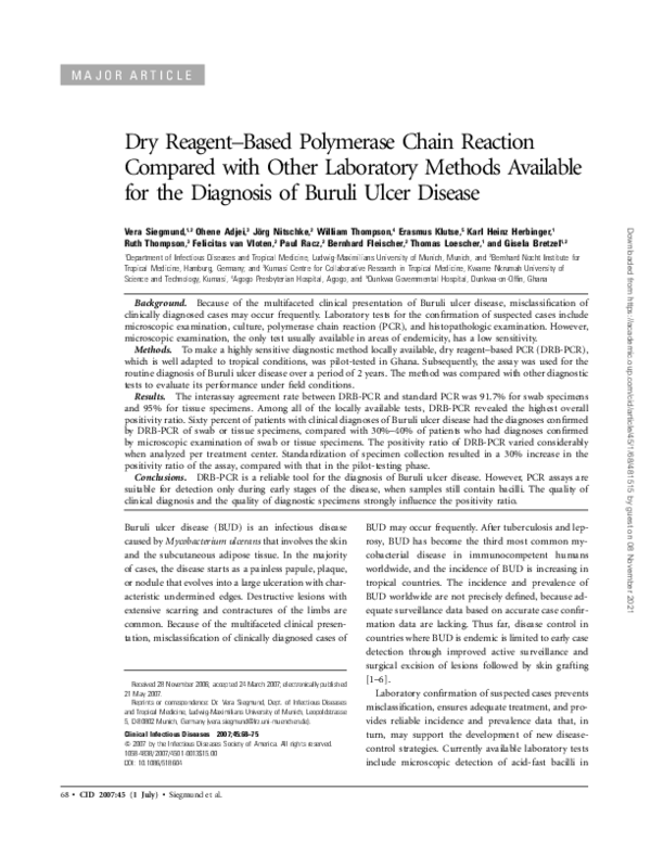 (PDF) Dry Reagent-Based Polymerase Chain Reaction Compared with Other Laboratory Methods ...