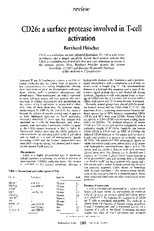 (PDF) CD26's Role in T-Cell Activation and Immune Function