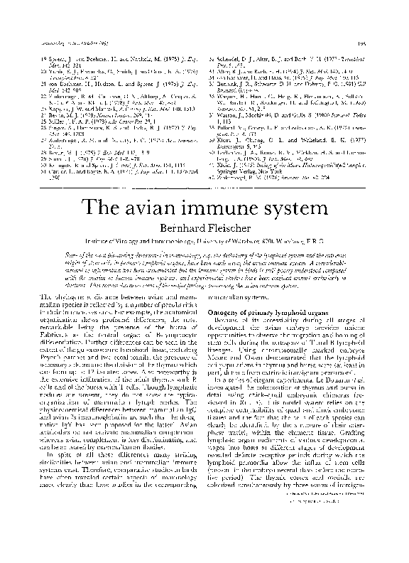 (PDF) The avian immune system