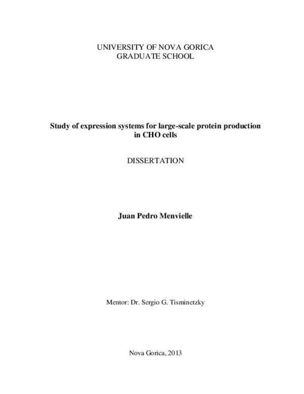(PDF) Study of expression systems for large-scale protein production in ...