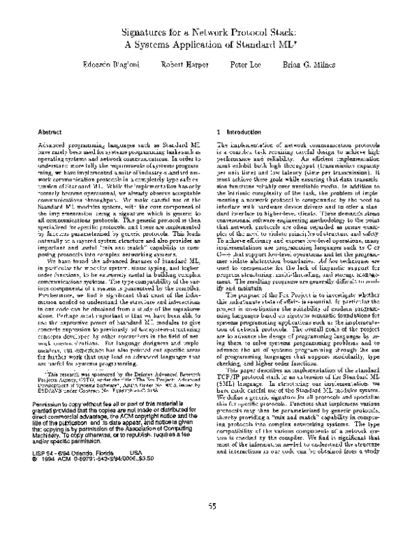 (PDF) Signatures for a network protocol stack