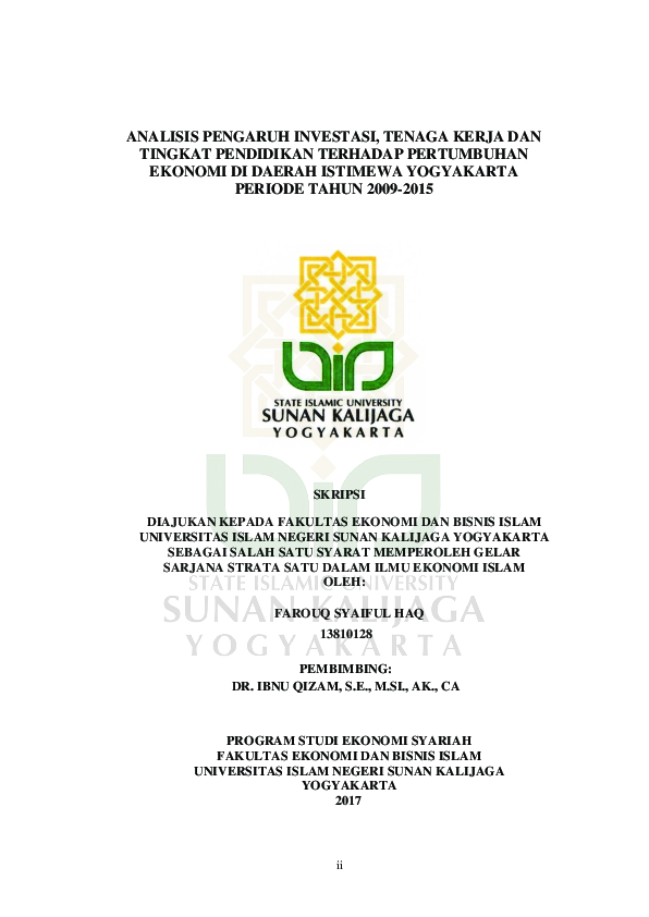 (PDF) Analisis Pengaruh Investasi, Tenaga Kerja Dan Tingkat Pendidikan Terhadap Pertumbuhan ...