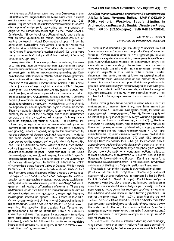 (PDF) Ancient Maya Wetland Agriculture: Excavations on Albion Island, Northern Belize