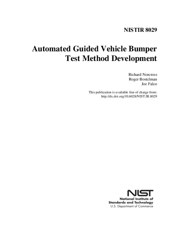 (PDF) Automated Guided Vehicle Bumper Test Method Development