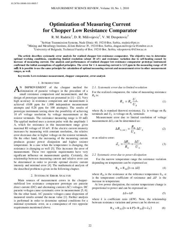 (PDF) Chopper Comparator: Current Measurement Optimization