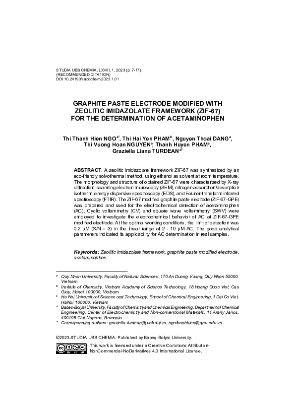 (PDF) Graphite paste electrode modified with zeolitic imidazolate ...