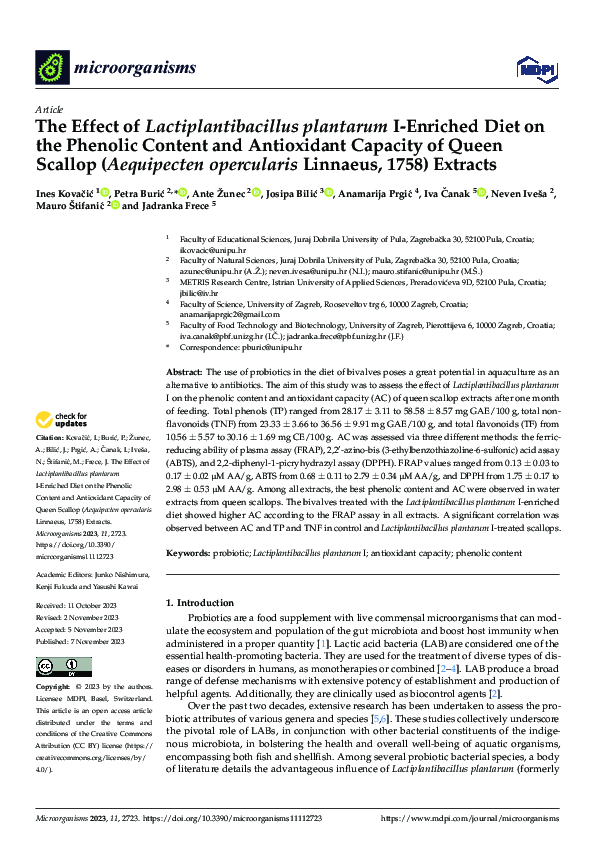 (PDF) The Effect of Lactiplantibacillus plantarum I-Enriched Diet on ...