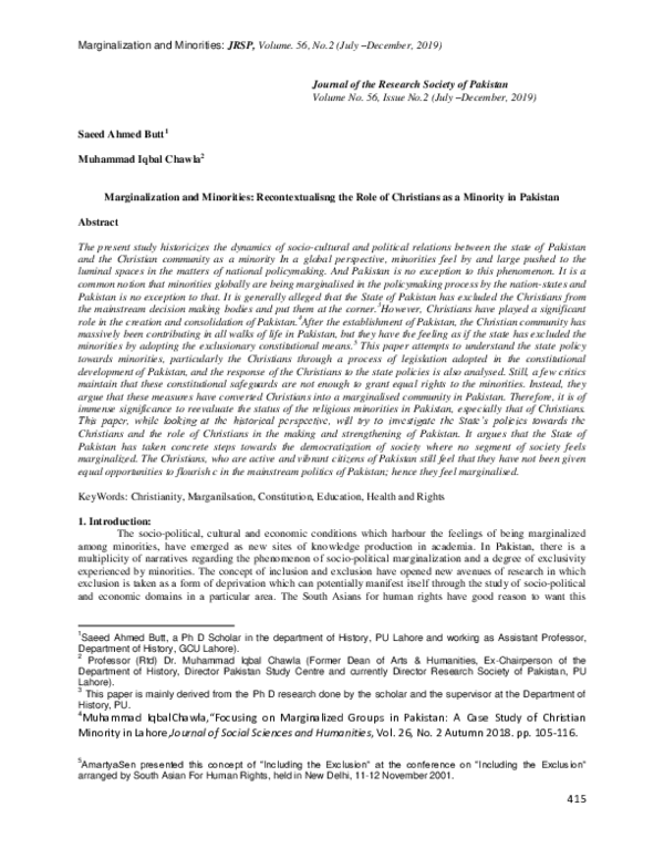 (PDF) Marginalization and Minorities Recontextualisng the Role of ...