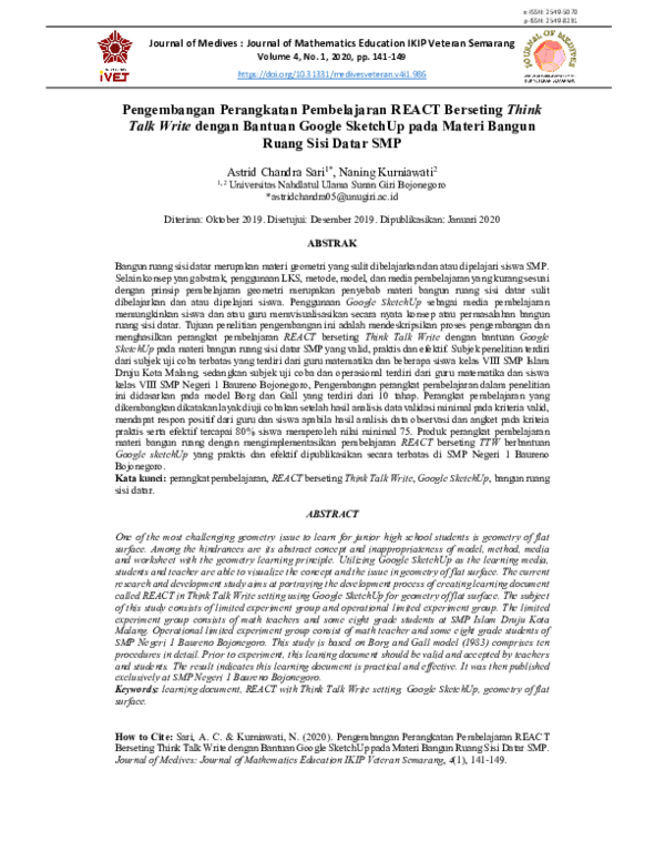 (PDF) Kemampuan Visualisasi Siswa dalam Menyelesaikan Masalah ...