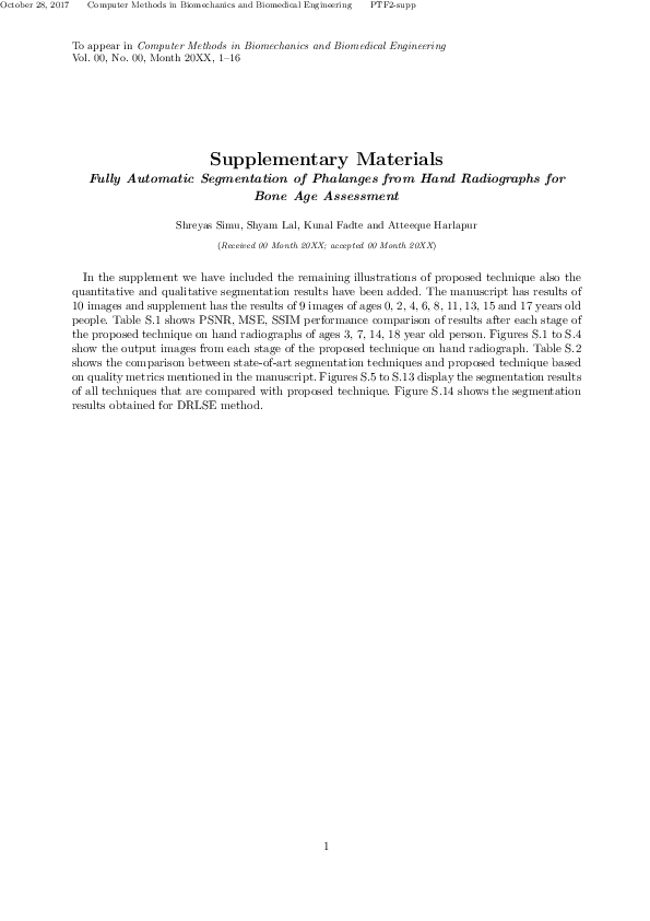 (PDF) Fully automatic segmentation of phalanges from hand radiographs for bone age assessment